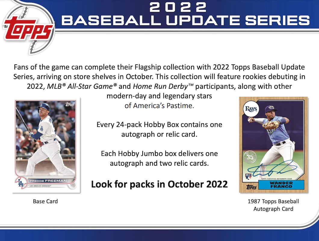 2022 TOPPS UPDATE SERIES BASEBALL HOBBY BOX – Savage Cards & Break